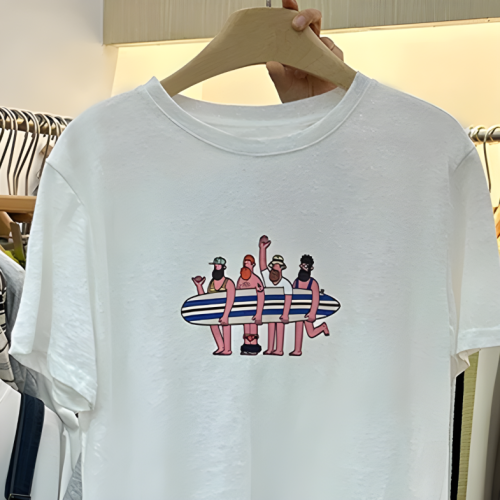 💙S-5XL大尺碼📣韓國東大門新款純棉卡通趣味👒來去衝浪~寬鬆短袖T恤女👍 - 豆沙小姐日韓服飾 - iOPEN Mall