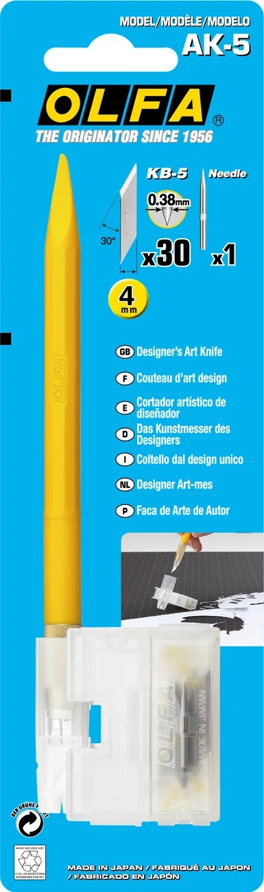 OLFA 細緻型設計用筆刀AK-5/5B型 AK-5 216BSBK 筆刀 切割刀 雕刻刀 模型 精密紙雕刀 刻畫刀 - PONIJONH - iOPEN Mall