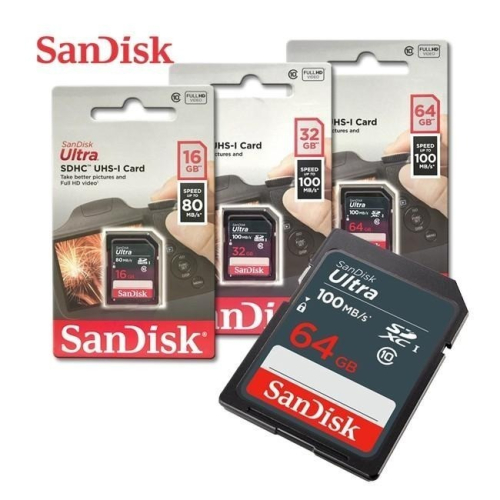 SanDisk Ultra 16G 32G 64G SD卡 C10 UHS-I 讀取100MB/s 相機記憶卡 - Gowolala