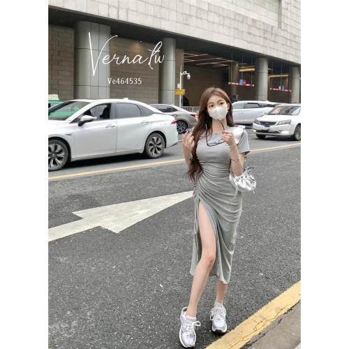 皺摺開衩百搭連身裙 Ve464535 - Verna.tw - iOPEN Mall