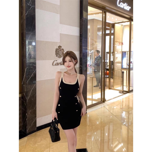 赫本風雙排金釦針織連身裙 - Verna.tw - iOPEN Mall