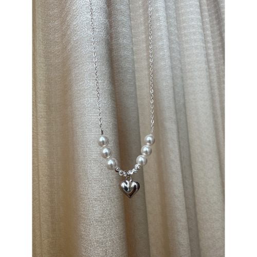 CAKE ACC 簡約愛心珍珠項鍊 - CAKE ACC - iOPEN Mall