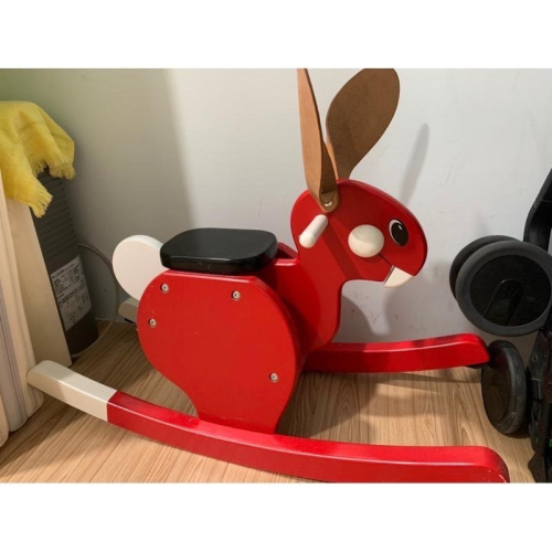 瑞典 Playsam Activity toys 兒童木質搖搖兔Rocking Rabbit (紅） 搖搖木馬 - 萍兒殿