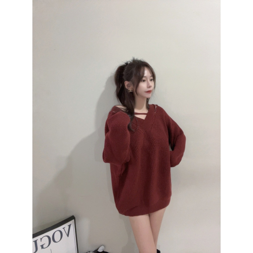 𝑊𝐸𝐼 𝐻𝑆𝐼𝑁 ♡︎ 雙肩拉鍊造型寬鬆長版針織上衣 #3374 - WEI.HSIN_ - iOPEN Mall