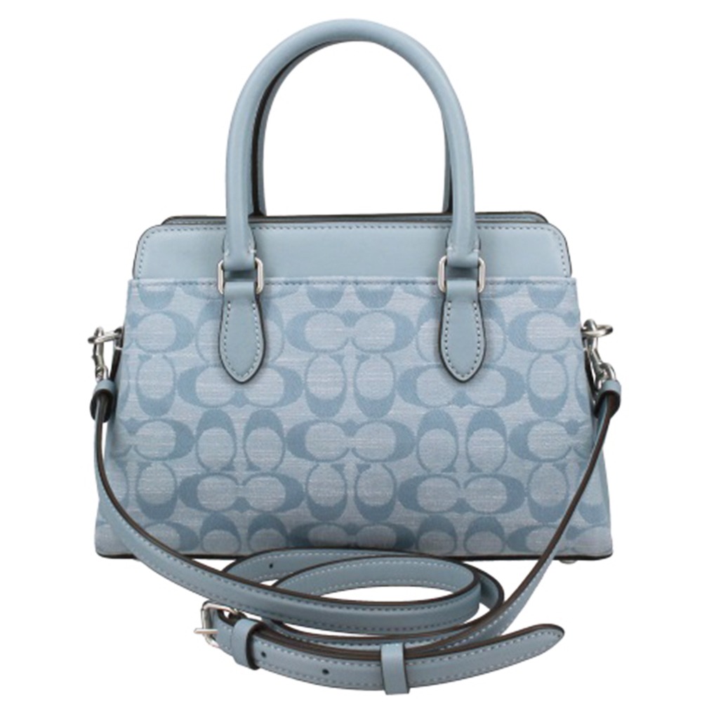 【COACH】拼接織布緹花兩用包-淺藍 - 星月名品 - iOPEN Mall