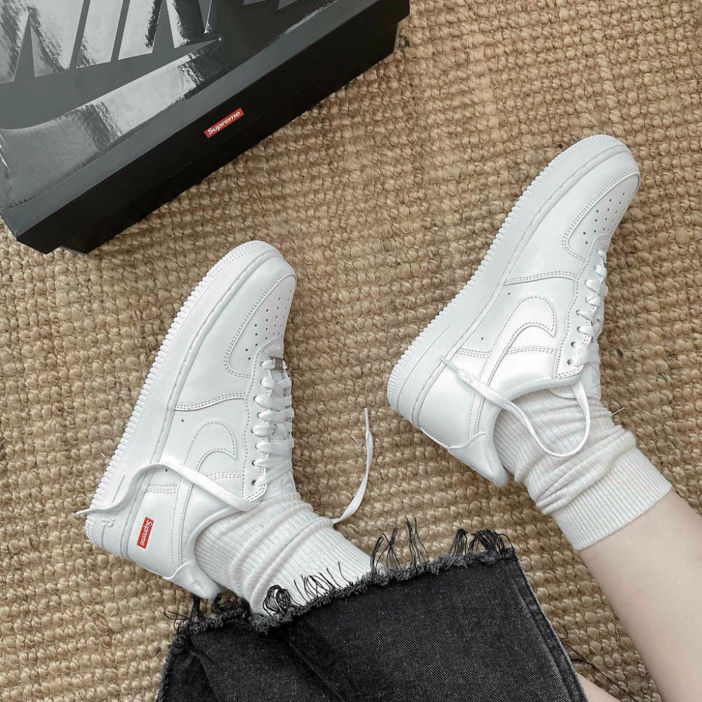 SUPREME X NIKE AIR FORCE 1 AF1 聯名款 全白 男女鞋 CU9225-100 - Sing9069 - iOPEN ...