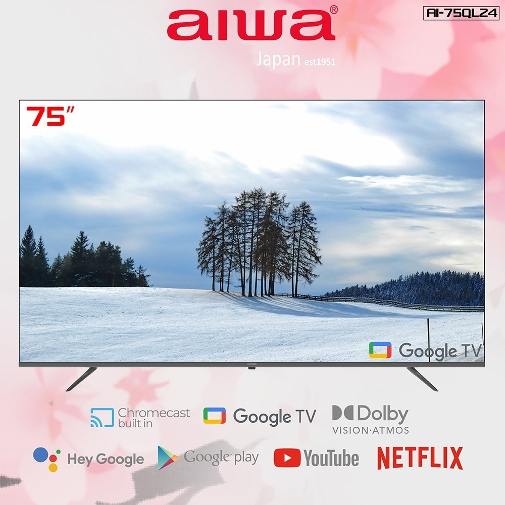 AIWA 日本愛華 75吋4K HDR Google TV QLED量子點智慧聯網液晶顯示器(AI-75QL24) - 鈺盛數位科技有限公司 - iOPEN Mall