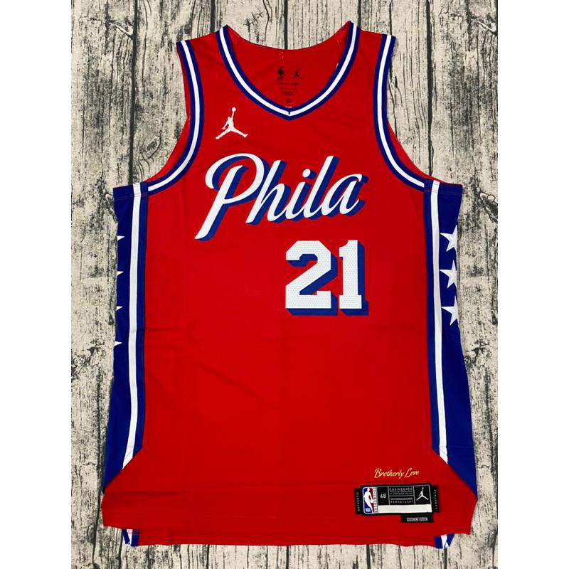 #21 Joel Embiid 76人 Sixers 紅 宣告 Statement Jordan 球員版 AU 球衣 - Smith 球衣世界 ...
