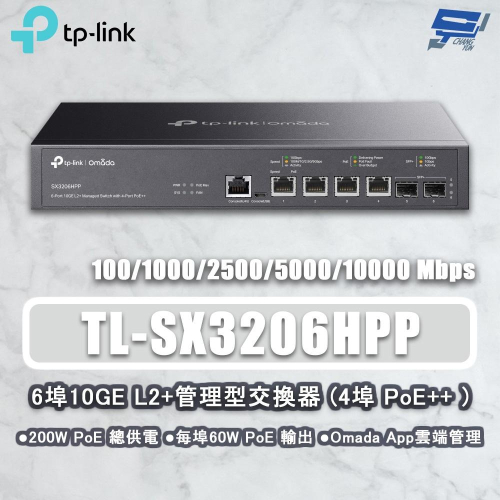 TP-LINK 昌運監視器 TL-SX3206HPP JetStream 6 埠10GE L2+ 管理型網路交換器 - 昌運監視器 ...