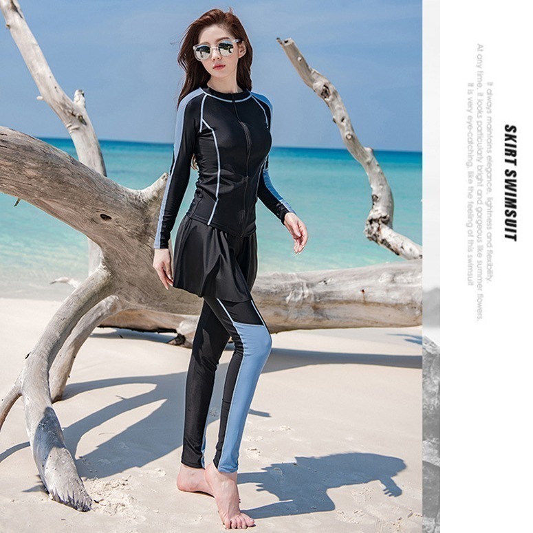 【貝娣泳裝】M074女生泳衣 長袖泳衣 多件式泳衣 運動泳衣 防曬泳衣 衝浪衣 浮潛水服 水母衣 泡湯泳衣 女泳褲 - 貝娣泳裝 - iOPEN Mall