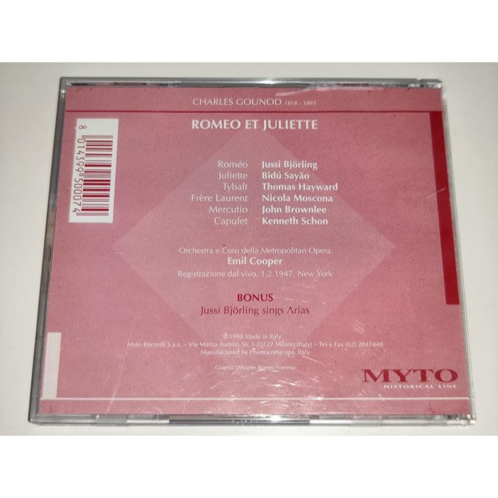 1947 Bjorling Sayao Cooper Gounod Romeo Et Juliette 2CD MYTO - 文本齋 二手CD - iOPEN Mall