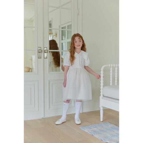 Berry berry 夏季翻領氣質拼接紗洋裝 - Mini kids - iOPEN Mall