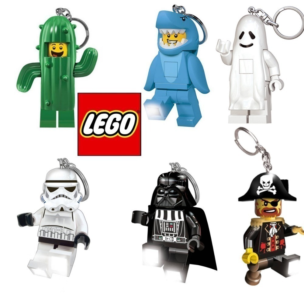 全新 LEGO 樂高 LED 鯊魚人 仙人掌 幽靈 黑武士 風暴兵 海盜船長 星際大戰 鑰匙圈 手電筒 裝扮人偶KE7H ...