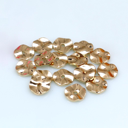 宏雲Hongyun-HC- 【 100pcs/包】14k包金保色 復古巴洛克水波紋隔片 不規則褶皺圓隔珠片墊片異形 - 宏雲水晶珠寶 - iOPEN Mall