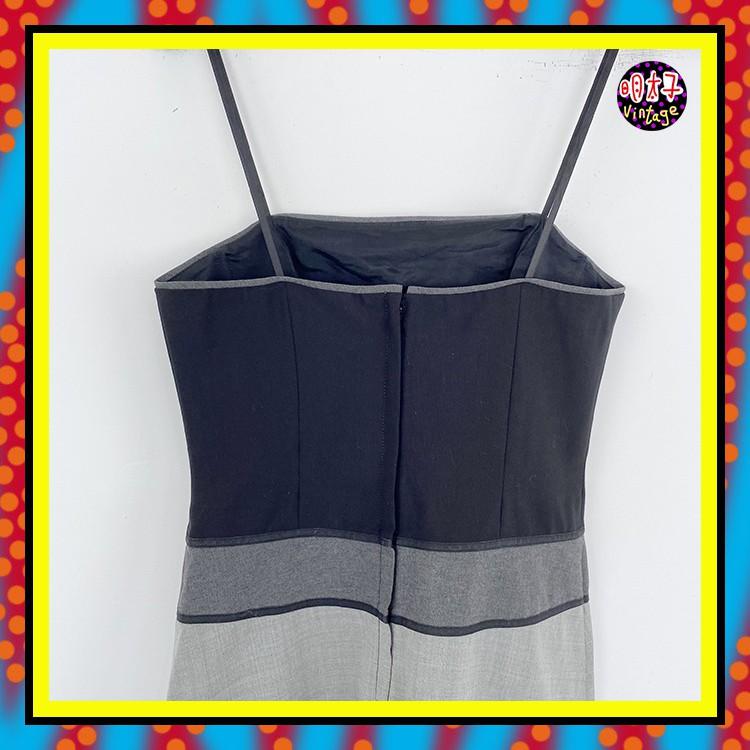 二手 BCBG 黑灰色 輕薄 上衣魚骨 拼接 小傘裙 洋裝 D608 【明太子 古著應召站】 - 明太子 古著應召站 - iOPEN Mall