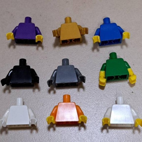 正版 LEGO 素色 身體 深灰 白 藍 橘 黑 紅 橘 綠 粉紅minifig body 973c00 - 樂高人偶小舖
