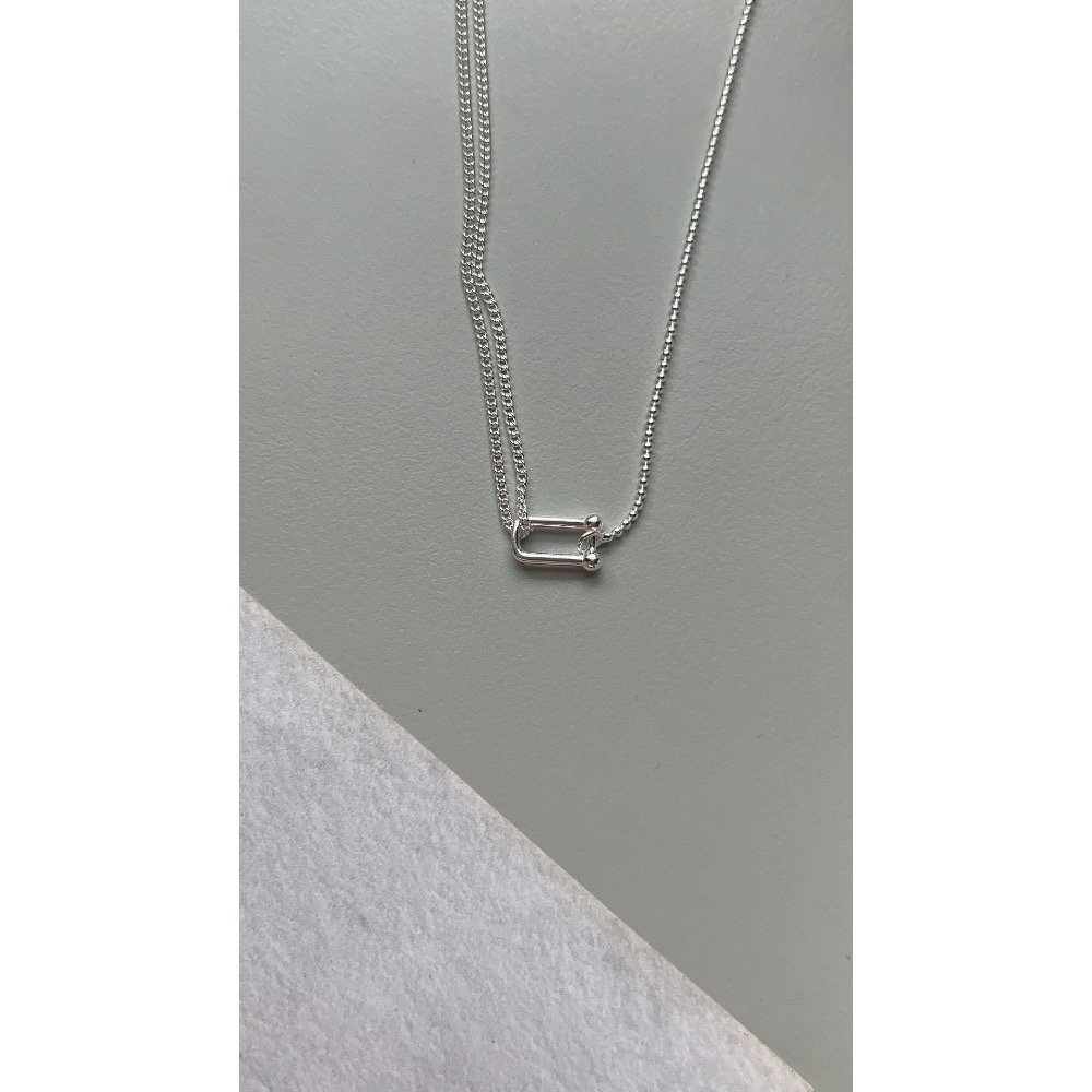 S925簡約U型馬蹄扣項鍊 - Homi｜飾品衣服 零售批發｜ - iOPEN Mall