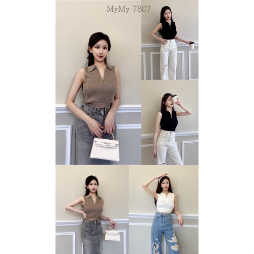 【Aries.shop】實拍my【現貨】翻領拉鏈坑條背心 女裝 - Aries.shop - iOPEN Mall