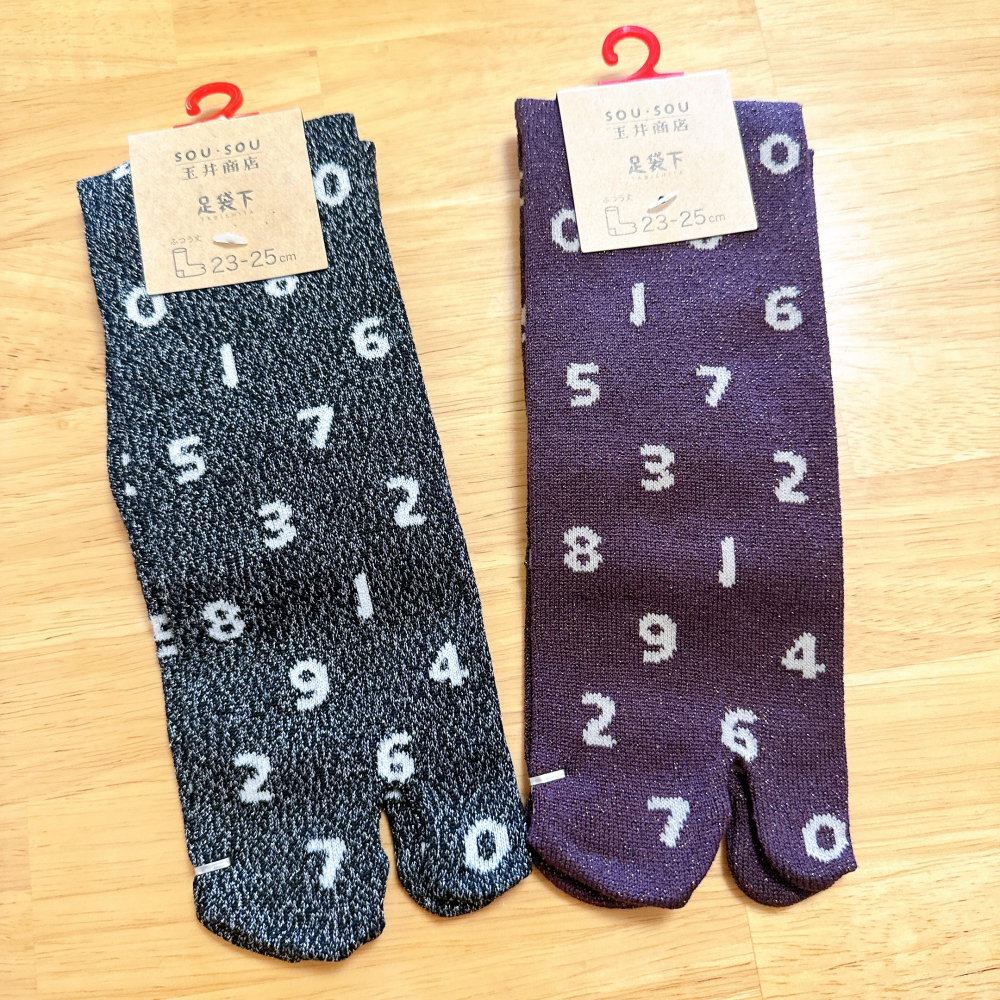 日本 SOU SOU 環保分趾襪 長襪 襪子 十數 黑色 紫色 亮絲線 - 木木·仕事部屋 Mu Mu Studio - iOPEN Mall