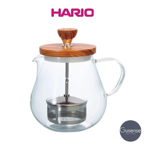 HARIO 橄欖木濾壓茶壺700 TEO-70-OV Gusense Select 現貨 - Hario Cores Chez Renée法式奶酥醬 品牌旗艦店【Gusense Select】
