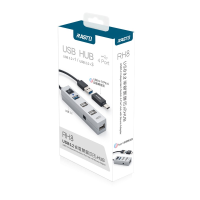 RASTO RH8 USB3.2省電開關四孔HUB - 家樂福線上購物 - iOPEN Mall