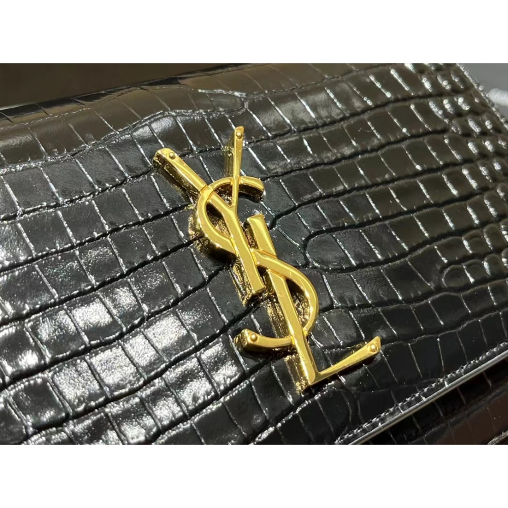 頂級貨 YSL 633158 聖羅蘭 Laurent NIKI 鱷魚紋 黑鏈 鏈條包 單肩包 斜挎包 手持包 - 七星奢品 - iOPEN Mall
