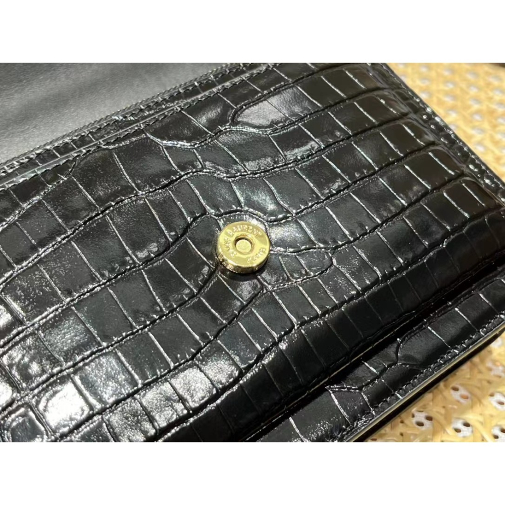 頂級貨 YSL 633158 聖羅蘭 Laurent NIKI 鱷魚紋 黑鏈 鏈條包 單肩包 斜挎包 手持包 - 七星奢品 - iOPEN Mall