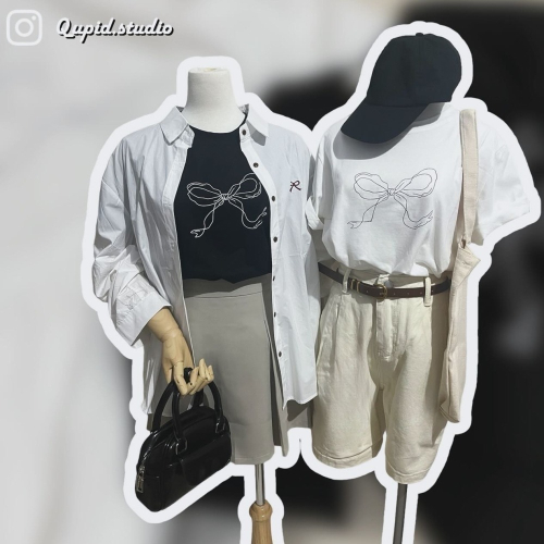 『𝙌𝙪𝙥𝙞𝙙.𝙨𝙩𝙪𝙙𝙞𝙤』(預購)簡約蝴蝶結T - Qupid.studio - iOPEN Mall