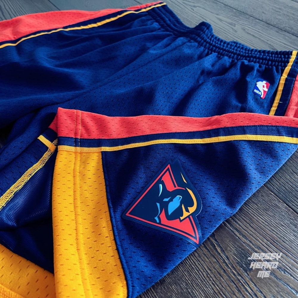 【球衣藏家】勇士 復古藍 大閃電 Warriors Mitchell & Ness M&N SW 球迷版 NBA 球褲 - NBA球衣藏家 JHM - iOPEN Mall