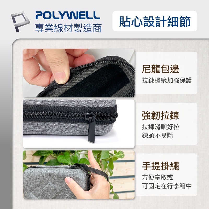 新韻收藏家 POLYWELL 3C硬殼收納包 手提式布紋 旅行收納包 隨身收納包 行充收納包 收納盒 收納包 - 新韻收藏家獅人公仔 - iOPEN Mall