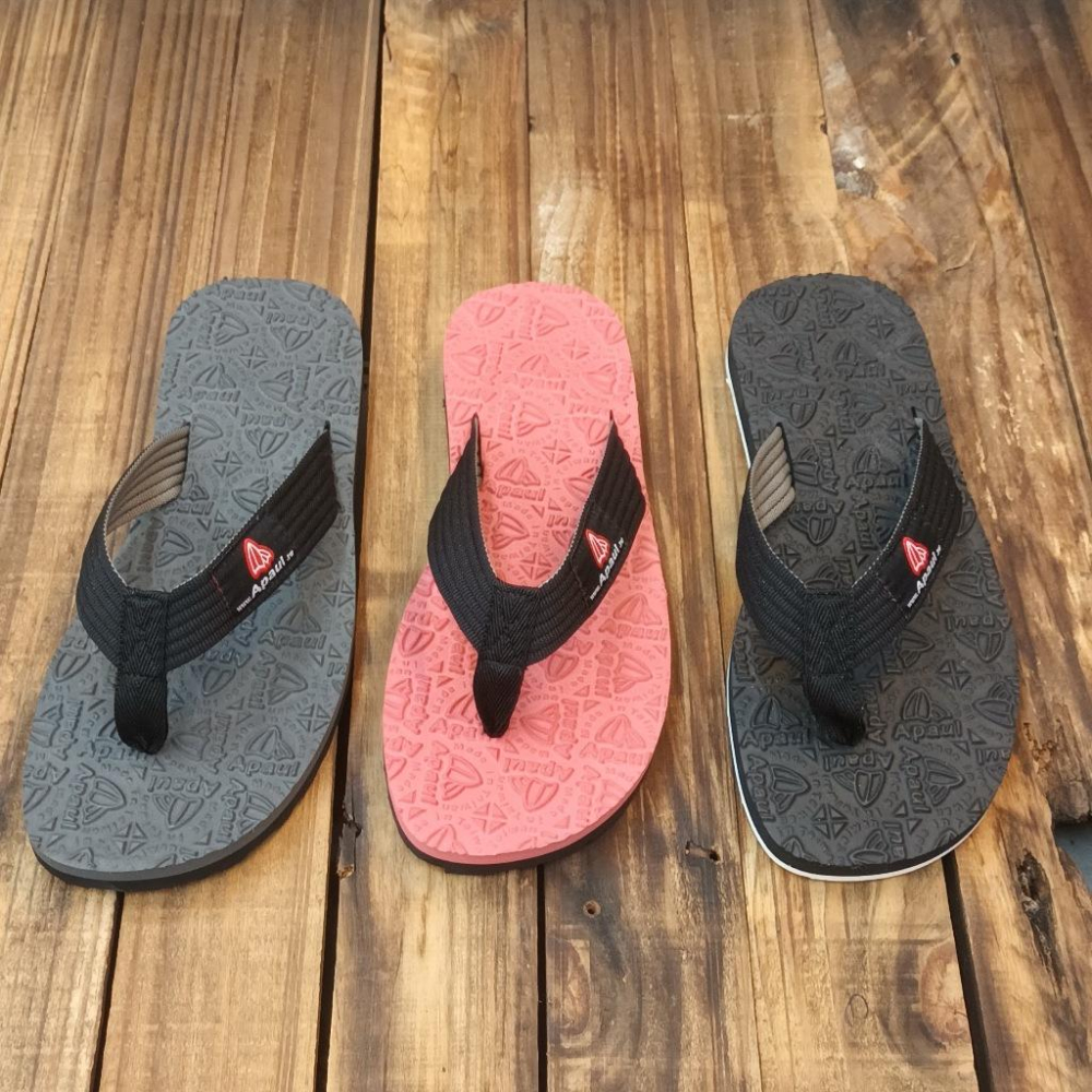 【APAUL 雅鉑】32501 黑配灰.紅.黑 雅鉑紋夾腳拖 橡膠加厚拖鞋 低調風男女夾腳拖鞋 - 雅鉑品牌鞋 - iOPEN Mall