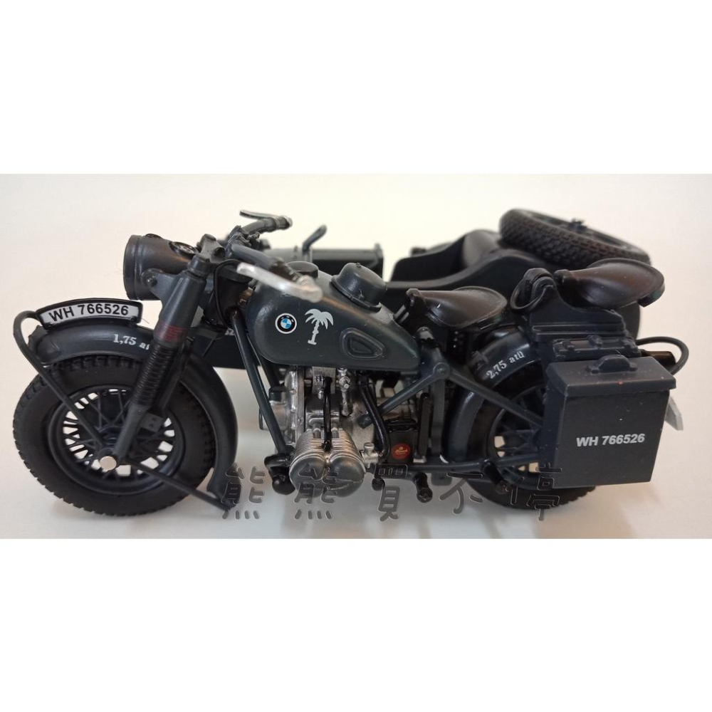 [在台現貨-三色可選] 二戰德國 BMW R75 邊車 1/24 合金 三輪 摩托車模型 可加購客製兵人和MG34機槍 - 熊熊買不停 ...