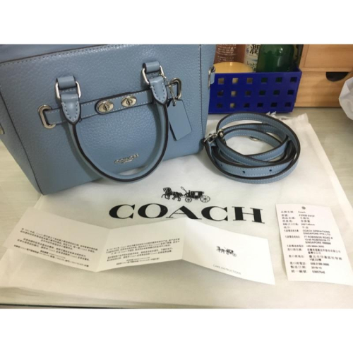 COACH手提包 MINI BLAKE CARRYALL F37635 SV/CF 小方包 水藍 蒂芬尼藍 真皮 牛皮 - lilistore ...