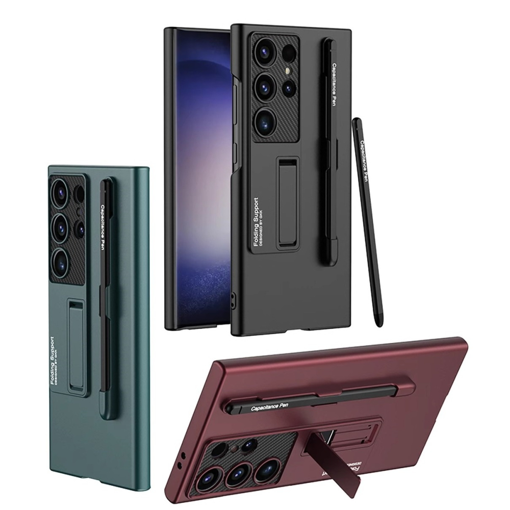 三星 S24 S24+ S24U S23 S23+ S23U S22 S22+ 支架 磨砂 觸碰筆 筆槽 手機殼 - 3C配件 小屋 - iOPEN Mall