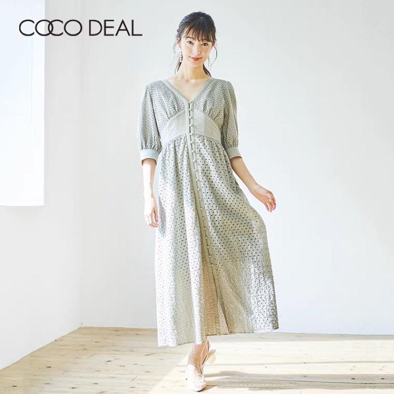 Cocodeal Luxe精緻宮廷風全蕾絲刺繡鏤空後收腰洋裝 禮服 婚禮 綠2號 - My Agora - iOPEN Mall