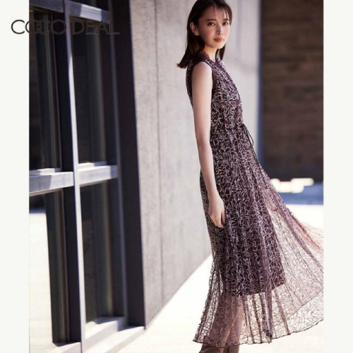 正品全新 Cocodeal Sweet雜誌款 超美花型刺繡無袖洋裝 禮服 婚禮 咖啡1號 - My Agora - iOPEN Mall