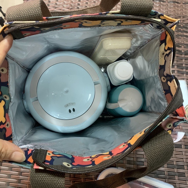 No.606 加大大容量長款可愛印花防水布鋁膜保溫提袋拉錬款便當袋購物袋多功能提袋339259 - 西西 - iOPEN Mall