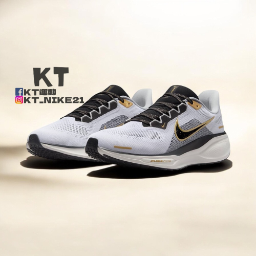 KT運動_男鞋 Nike Zoom Pegasus 41 小飛馬 路跑 慢跑 灰白 金HQ2938-100 - KT運動代購 - iOPEN Mall