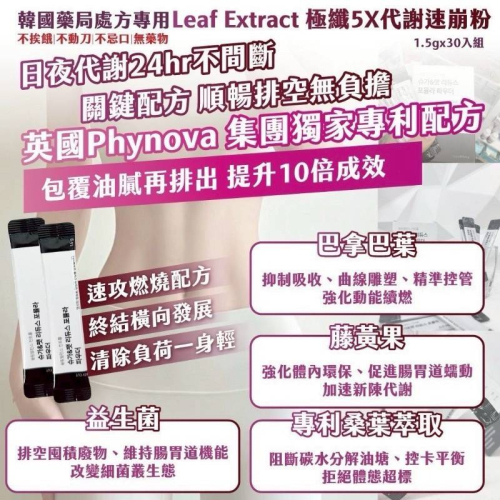 【Leaf Extract 極纖5X代謝速崩粉 1.5gx30入/盒】 - 阿鴻嚴選 X 小麥 - iOPEN Mall