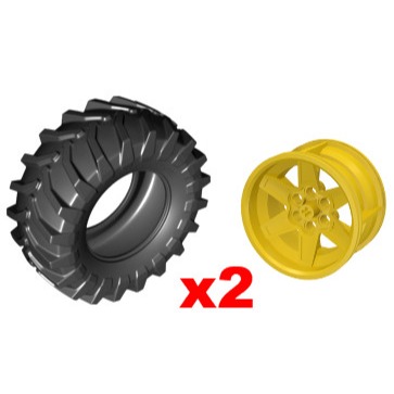 【小荳樂高】LEGO 黑色/黃色 107x44R 超大輪胎 (2顆) Tire 23798 15038 42157 - [小荳樂高專賣店 ...