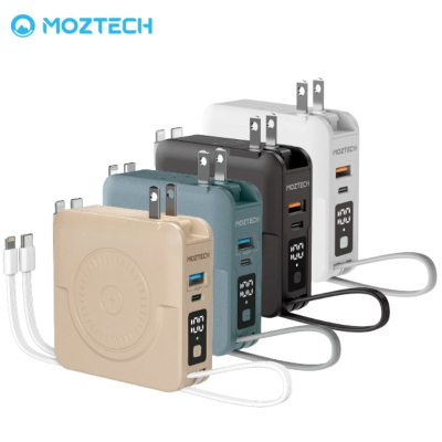 MOZTECH｜萬能充 行動電源 多功能五合一 萬能充PRO 無線行動電源 磁吸無線充電 行動電源 - 熊膜3C - iOPEN Mall