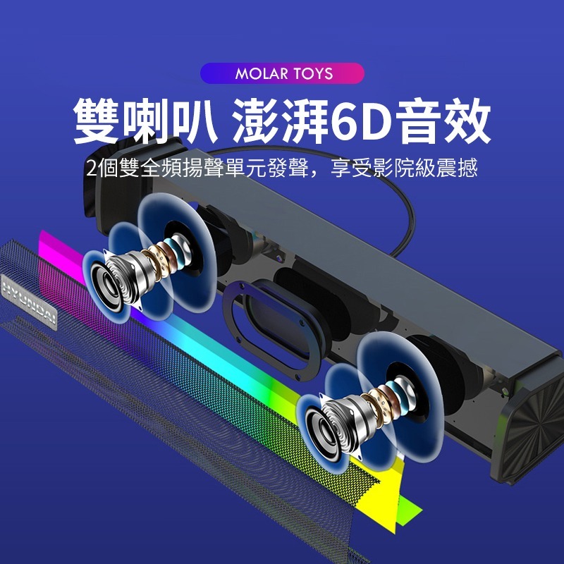 【現貨免運】Q9有線rgb喇叭 RGB喇叭 長條音響 有線喇叭 電腦喇叭【C1-00331】 - FLYING POINT - iOPEN Mall