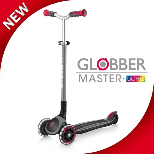 GLOBBER 2合1三輪折疊滑板車大師版(酷炫白光發光輪)-銀河系星際灰 - 貝比喬 - iOPEN Mall