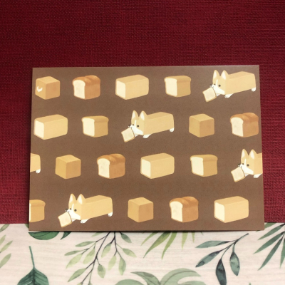 【Miki Chen 插畫工作室】台灣插畫明信片-柯基吐司 狗狗 - Miki Chen插畫工作室 - iOPEN Mall