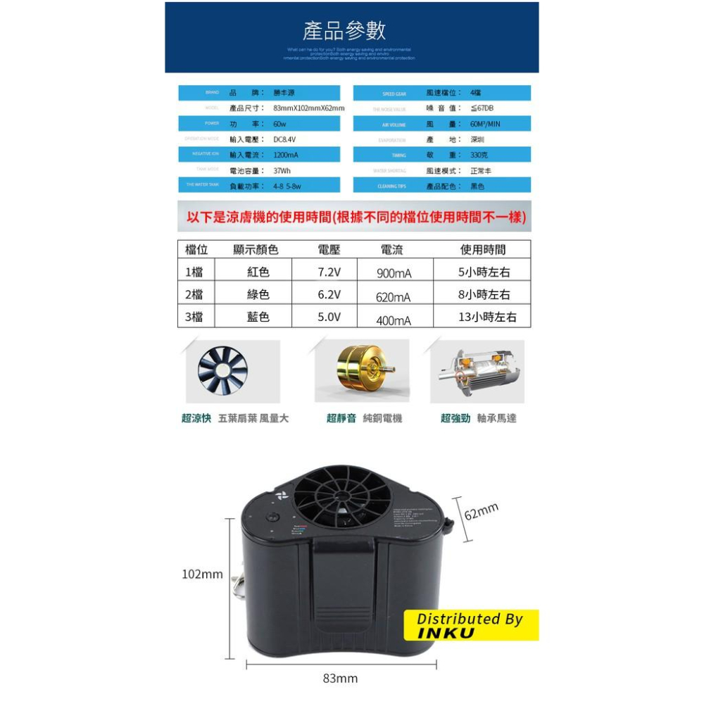 第五代便攜式掛腰風扇 13小時續航 內置電池 防暑掛腰製冷空調衣隨身風扇涼膚機降溫神器小型便攜冷風USB充電 - 鑫德科技