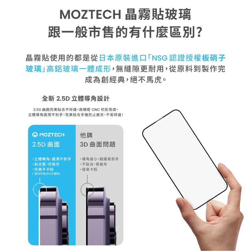 萬魔 MOZTECH iPhone 15系列 晶霧貼電競膜 獨家專利 晶霧貼 電競膜 手機保護貼 電競專用 - JZ-晶讚 3C - iOPEN Mall