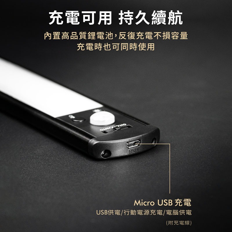 MOZTECH 40CM 人體感應燈 感應燈 人體感應燈 磁吸燈 LED燈 暖光 白光 充電感應燈 感應小夜燈 走廊 - JZ-晶讚 3C - iOPEN Mall