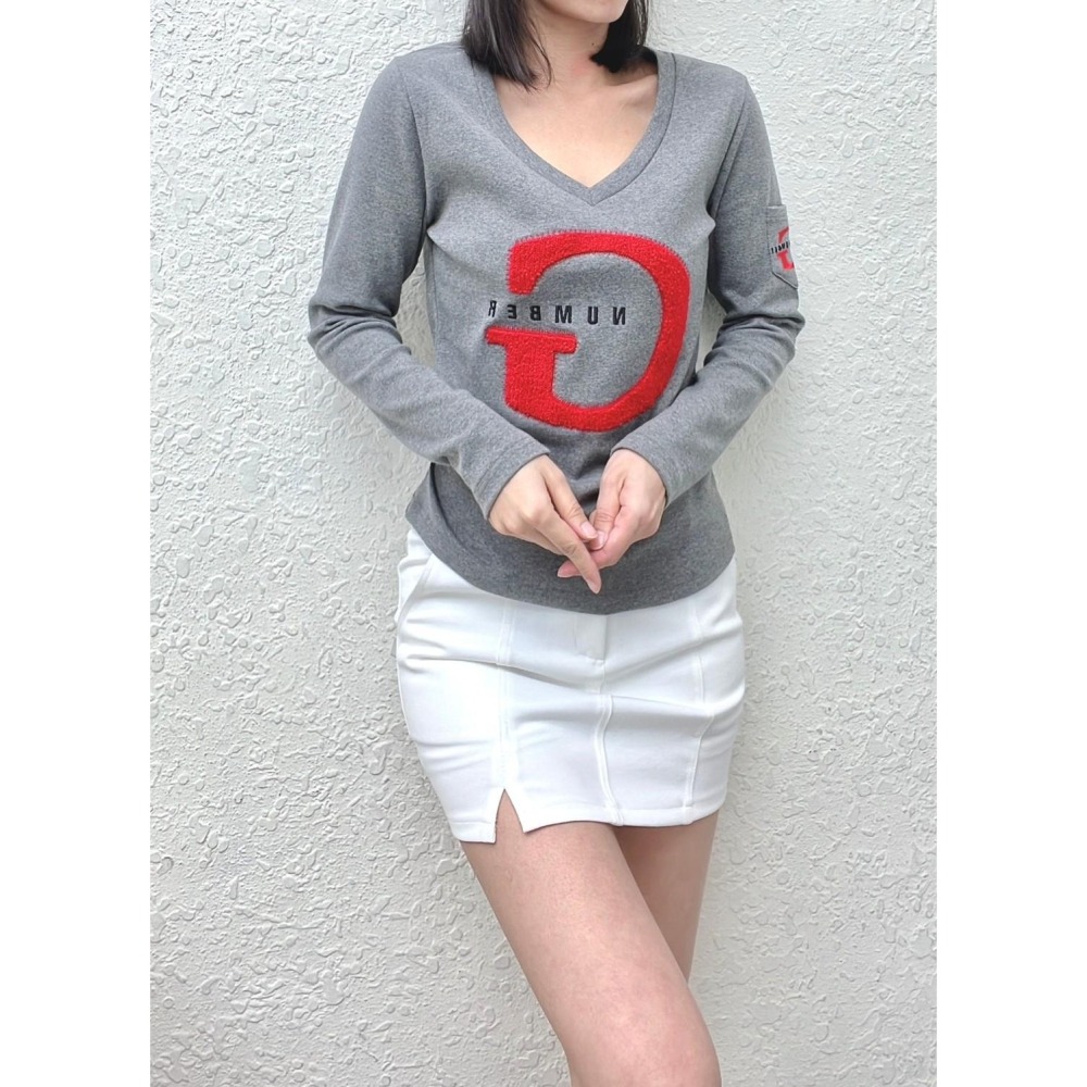 ♥️ AMY DRESS ♥️ 🎎韓國🎎 正韓 220140 * 厚棉袖袋G字V領 T 長袖上衣 - AMY DRESS - iOPEN Mall