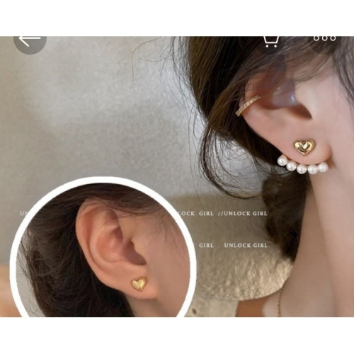 💖台灣現貨🌿愛心珍珠耳環 一式兩戴 心型耳環 S925純銀 珍珠耳環 抗敏針 耳環 耳針 銀針【G238】 - 沒事‧找飾＆有飾☆妝點開運★ - iOPEN Mall