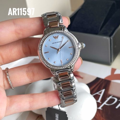 阿瑪尼 Emporio Armani 晶鑽圈 藍面鋼帶女錶 AR11597 - Nubia精品代購 - iOPEN Mall